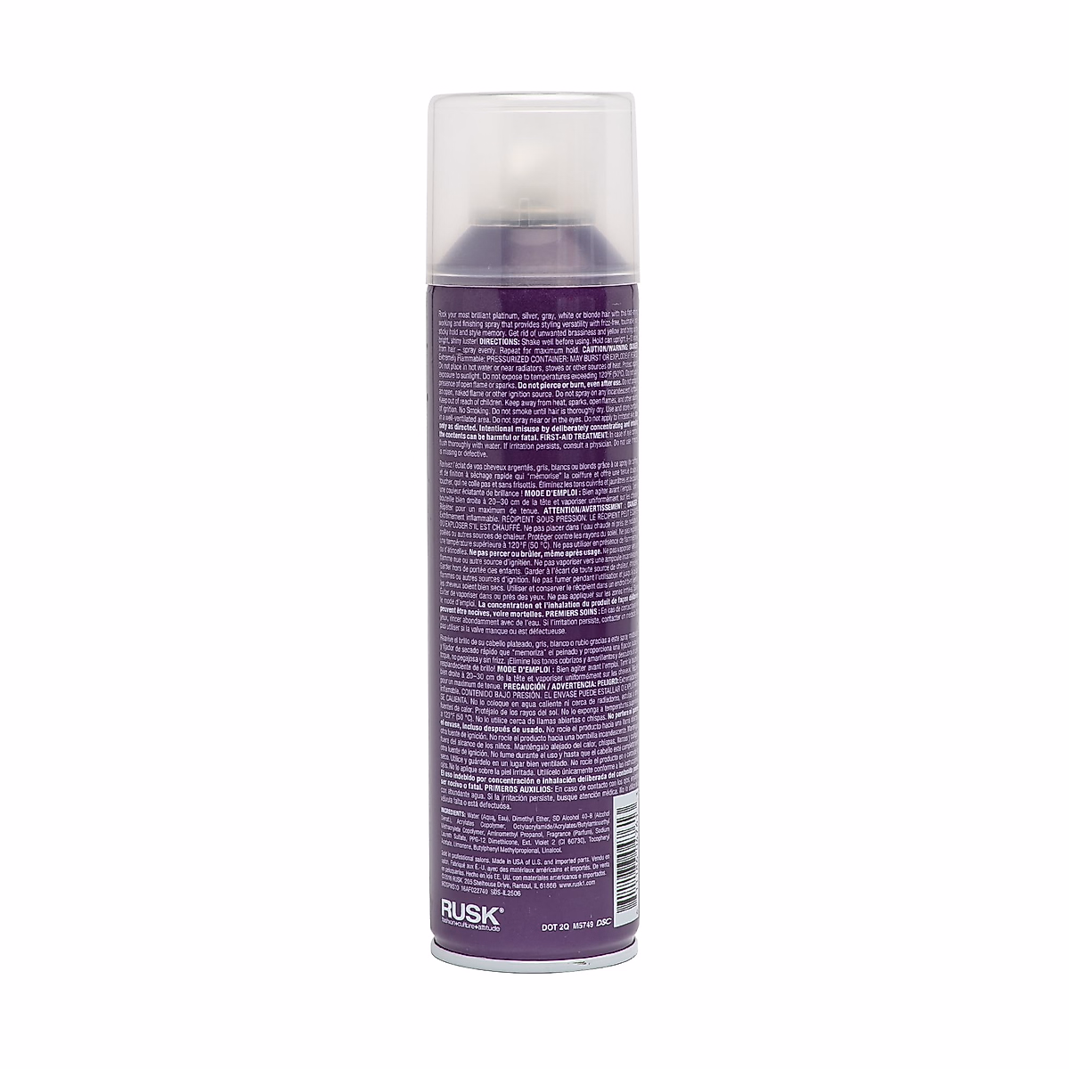 RUSK Deepshine PlatinumX Hairspray, Fast-Drying Finishing Spray, All-Day Humidity Resistance Provides Strong Hold, Shape, and Body for a Shiny Look, 10.2 oz.