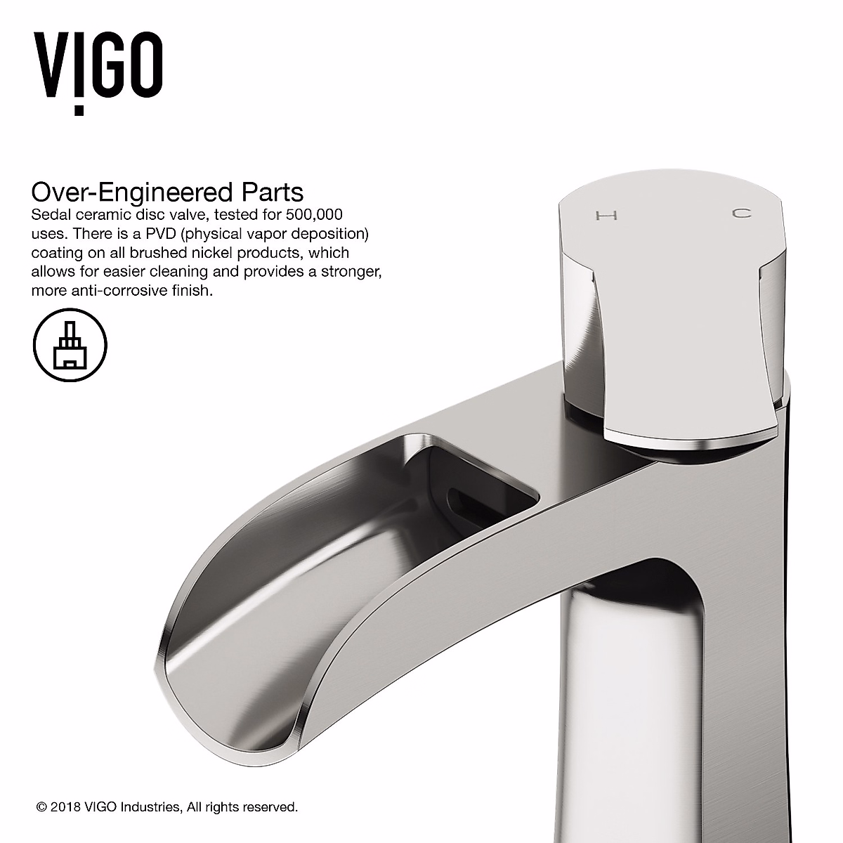 VIGO Paloma 7'' H Single Handle Single-Hole Bathroom Faucet in Brushed Nickel-VG01041BN