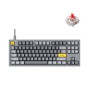 Keychron Q3 QMK/VIA Wired Custom Mechanical Keyboard, Full Aluminum Tenkeyless Layout 87 Keys, Programmable Macro with Hot-swappable Gateron G Pro Blue Switch, Compatible with Mac Windows Linux (Grey)