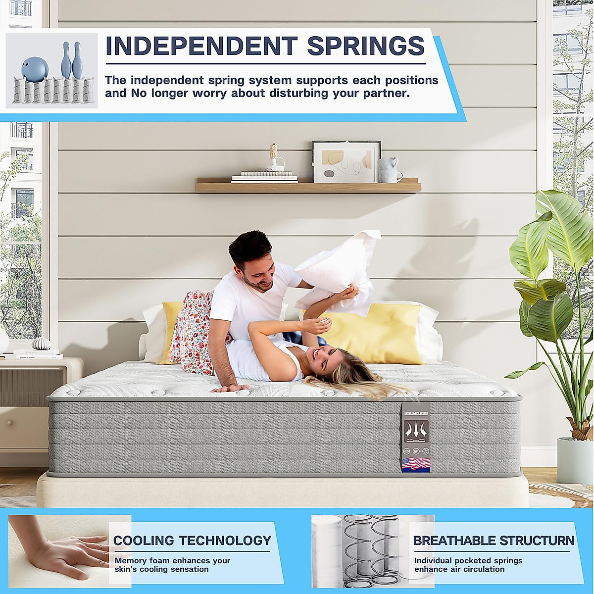 6V-Sermmoo 12 Inch California King Memory Foam Mattress for Back Pain, Cooling Gel Mattress Bed in a Box, Medium Firm,Pressure Relief,Motion Isolation, Edge Support,CertiPUR-US,72"*84"*12"