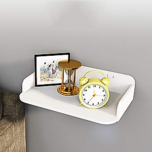 Floating Shelves Router Set-top Box Bracket WiFi Wall Mount Satellite Receiver Top Box Rack Bedside Projector Wall Mount Shelf (Color : White, Size : 34 * 24 * 7cm)