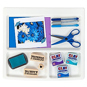 IRIS USA Fits 12" x 12" Paper, 6-Tier Scrapbook Rolling Storage Cart with Organizer Top for Papers Vinyl Tools Office Art and Craft Supplies, Yarn, White Frame with 6 Clear Cases w/ Built in Handle