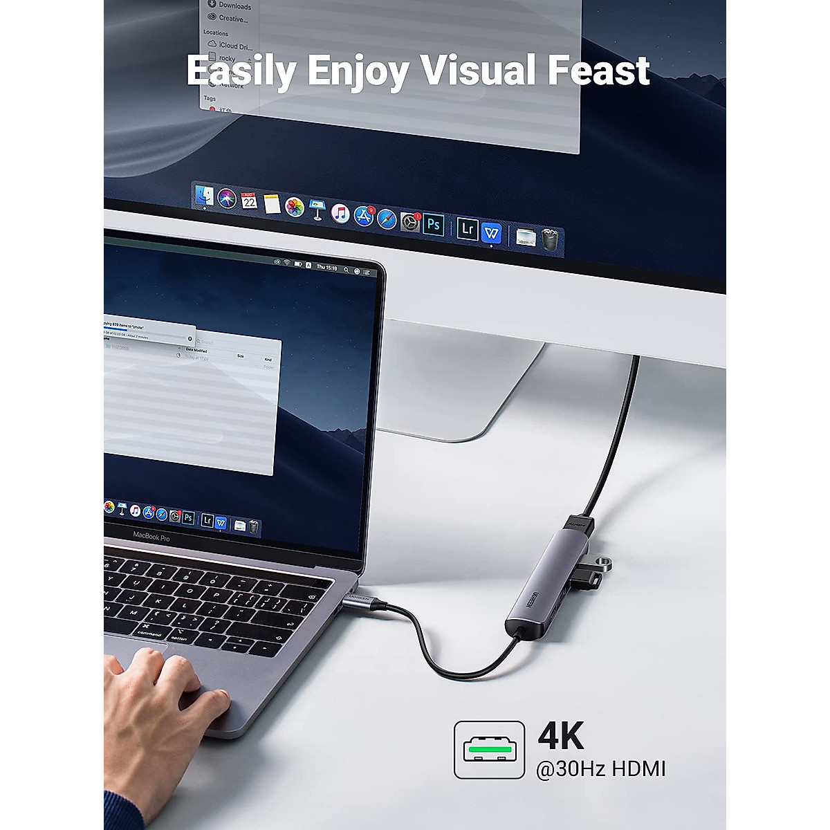 UGREEN USB C Hub HDMI 4K with 4 Ports USB 3.0 5Gbps 5 in 1 USB C to HDMI Adapter Multiport USB Compatible with iPhone 16 Plus Pro Max 15 MacBook iPad Pro Air 2024 Surface Pro Galaxy S24 Tab S9
