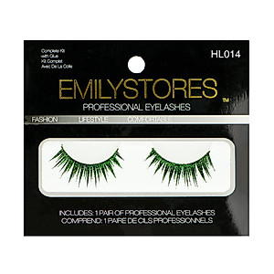 EMILYSTORES Green Wing Shining Star Costume Eye Lashes For Halloween, Dramatic Eyelashes, Party Looking, 1 Pair