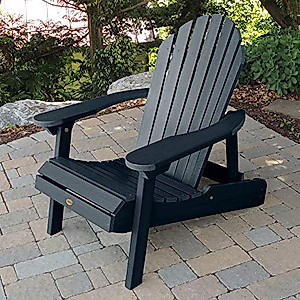 highwood Hamilton Made in The USA Folding and Reclining Adirondack Chair, Adult Size, Federal Blue