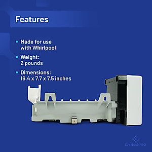 EvertechPRO W10300022 Icemaker Replacement for Whirlpool Refrigerator W10122556 1875826 AH3492269 EA3492269
