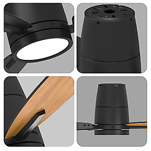 TALOYA Ceiling Fan with Lights and Remote Control 42 inch Multifunctional Quiet Fan with Three Color Temperature and High Brightness Light and Reversible Blades