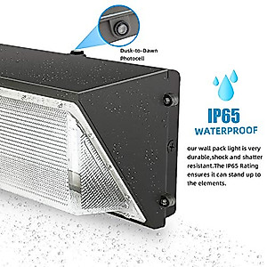 150W LED Wall Pack Outdoor Security Light,18000lm,with Dusk to Dawn Photocell,5700K White Color (150.00)