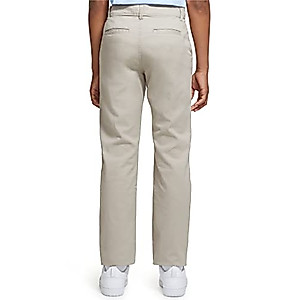 IZOD Boys' School Uniform Twill Khaki Pants, Flat Front & Comfortable Waistband, 16 Husky