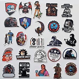 MiroSan 50Pcs Funny Welding Helmet Sticker Welder Welding Decals Welder Hard Hat Stickers for Worker Unicon