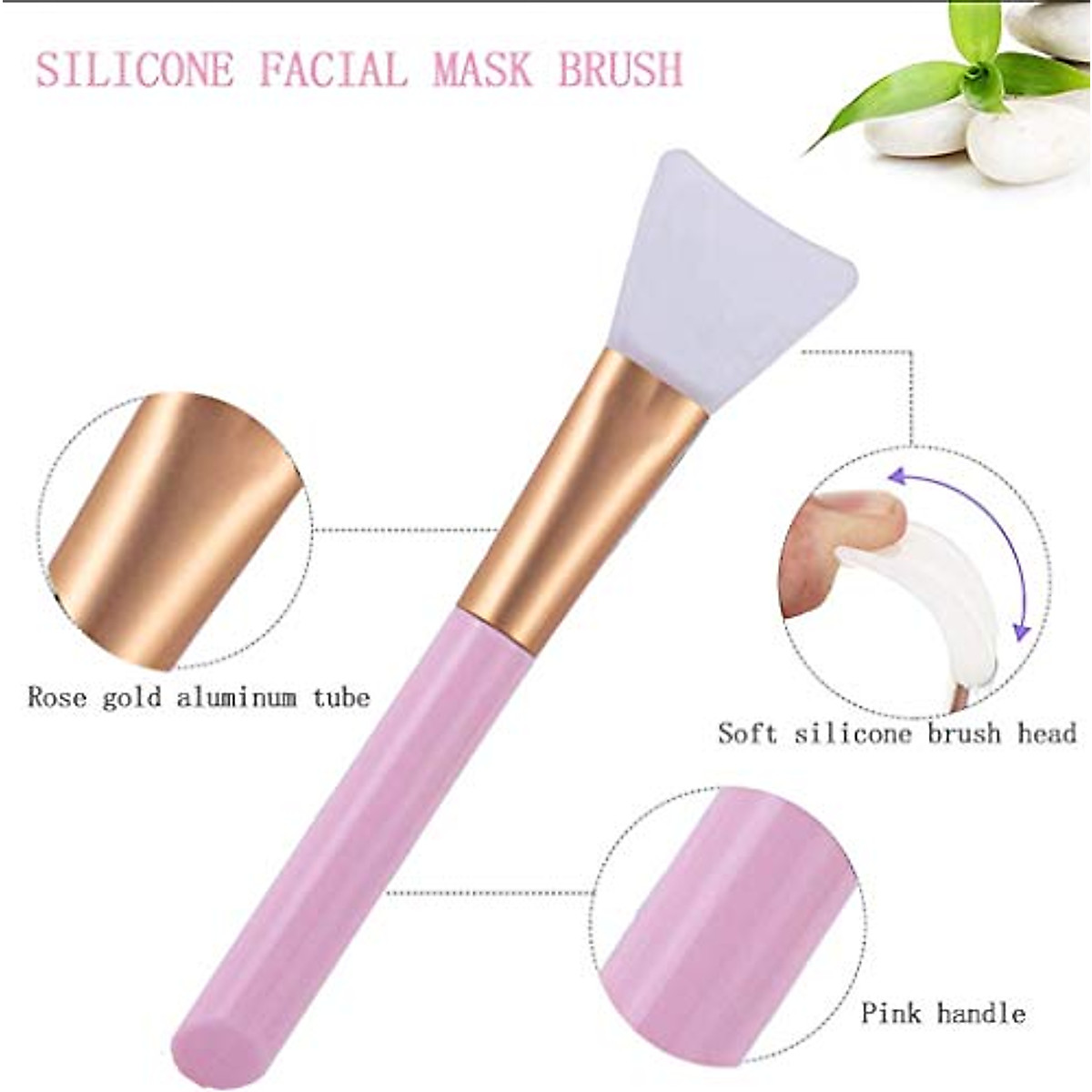 Akstore 3PCS Silicone Face Mask Brush,Mask Beauty Tool Soft Silicone Facial Mud Mask Applicator Brush Hairless Body Lotion And Body Butter Applicator Tools (White)