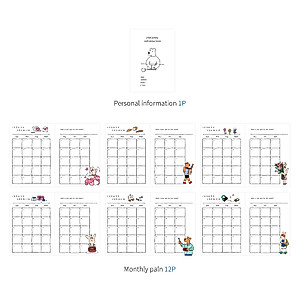 Monolike Happy and Lucky Diary 6 Month Planner, Love letter - Academic Planner, Weekly & Monthly Planner, Scheduler