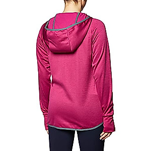 Hanes Women's Sport Performance Fleece Full Zip Hoodie, Fresh Berry Heather/Dada Grey Binding, M