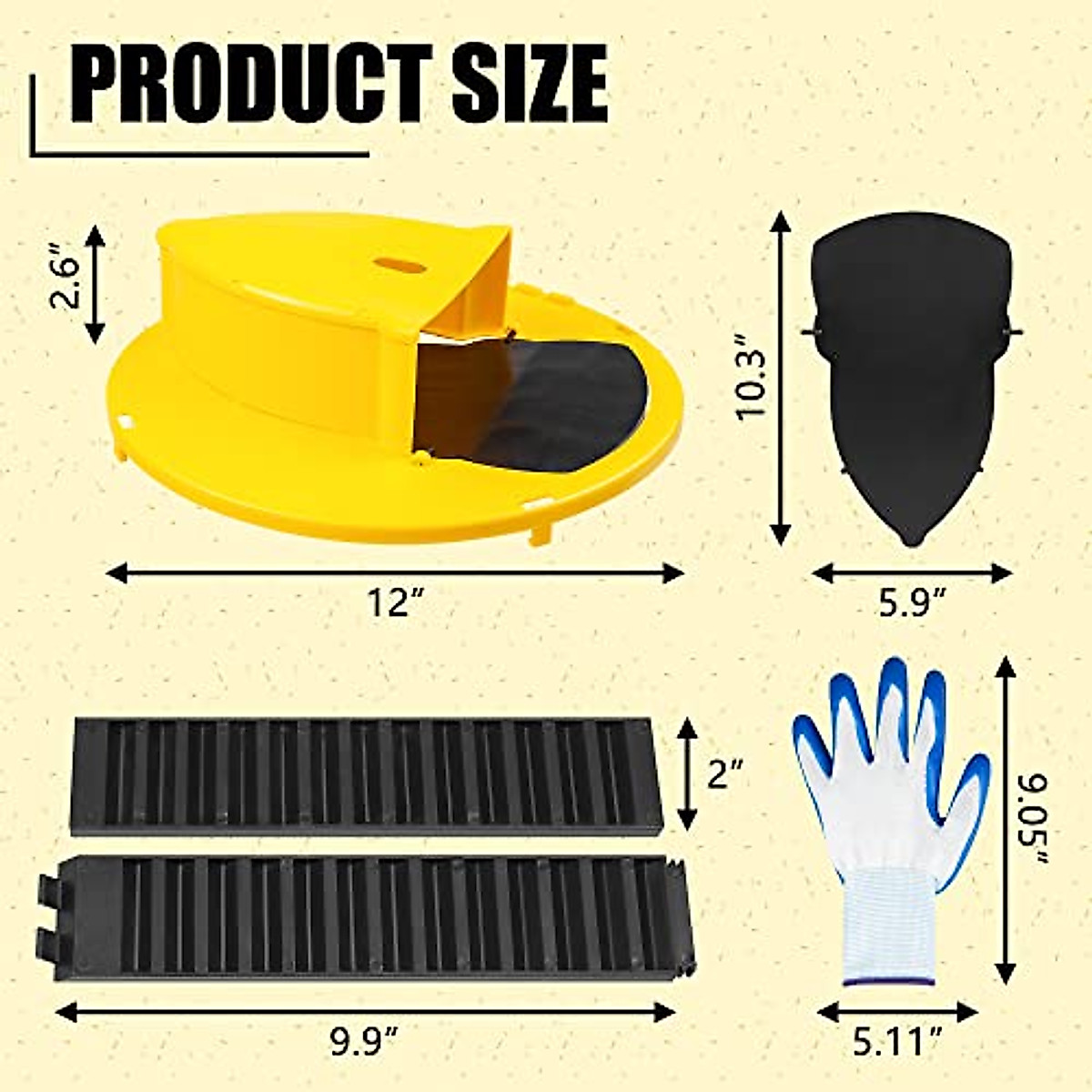 SANDALLI 2 Pack Mouse Trap Bucket Multi Catch Mice Trap for Indoor Outdoor Use, Compatible 5 Gallon Bucket (Round - 2 Packs)