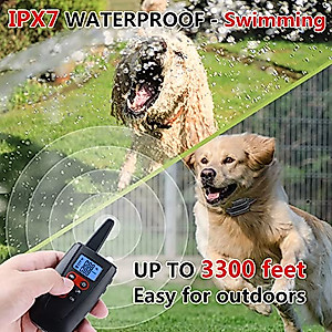 Paipaitek Dog Training Collar No Shock, 3300ft Range Vibrating Dog Collar, IPX7 Waterproof Dog Training Collar with Remote, No Prongs and No Shock, only Sound and Vibration Collar for Training Dogs