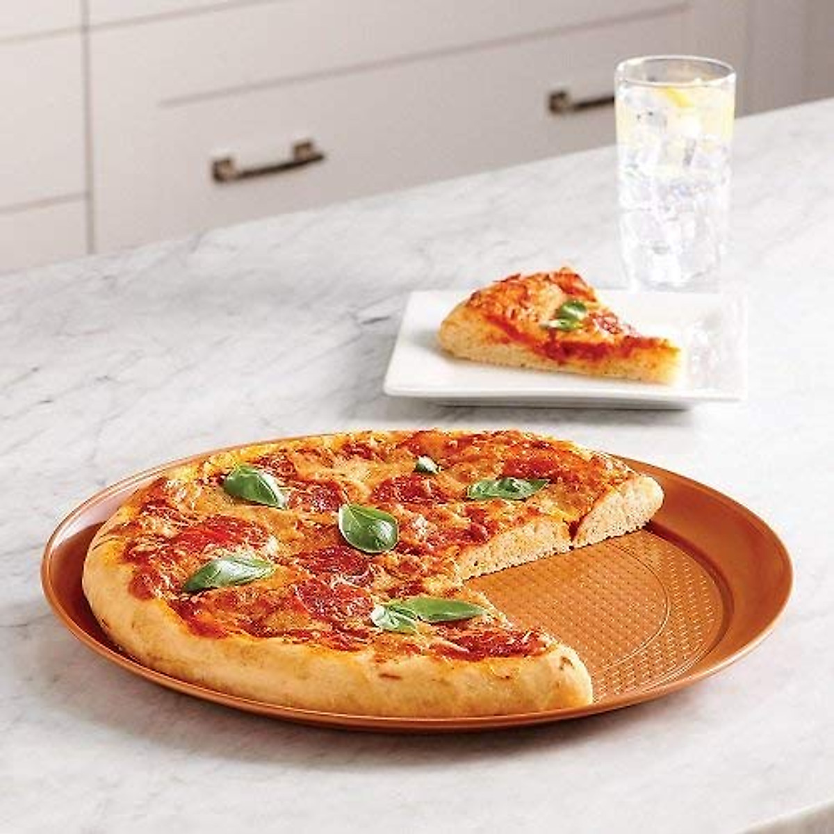 Gotham Steel 14” Perfect Pizza Tray – with Premium Nonstick Copper Coating – PTFE/PFOA Free, Dishwasher & Oven Safe to 500°,1720