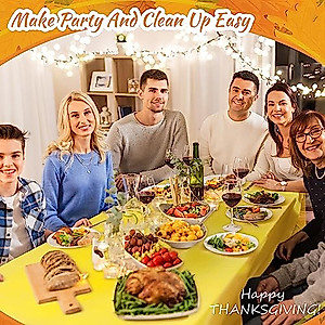 Patelai 24 Pcs Thanksgiving Disposable Plastic Tablecloth Fall Tablecloth for Rectangle Tables Waterproof Table Cover for Thanksgiving Fall Party Decoration, 54 x 108 Inch (Orange,Yellow,Brown)