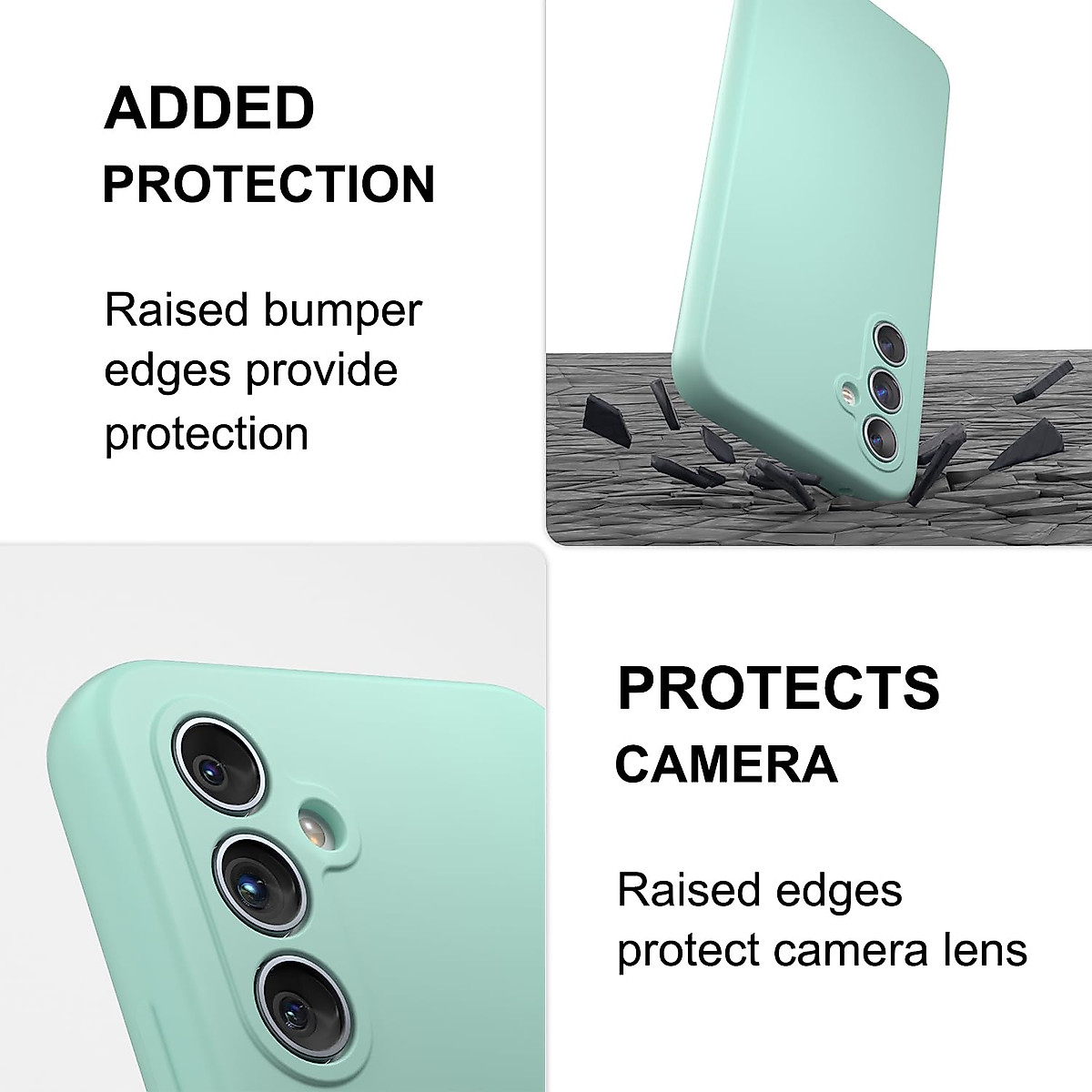 NUIMADL Galaxy A54 5G Case 6.4 inch, Soft Liquid Silicone Protective and Anti-Scratch Microfiber Lining Shockproof Compatible with A54 5G Cover (Green)