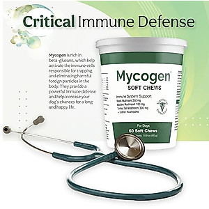 Mycogen for Dogs - Vitamins with 8 Types of Mushrooms - Support Immune System - 60 Soft Chews