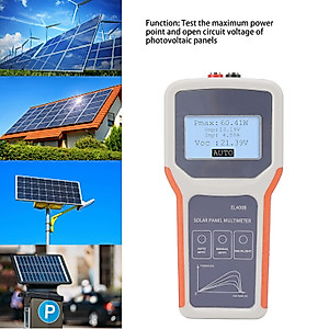 Multimeter, Upgraded LCD Solar Panel Multimeter Multifunctional LCD Solar PV Panel MPPT Tester with Backlight for Photovoltaic Panel for Measuring Voltage, Current, Resistance, Tests Live Wire
