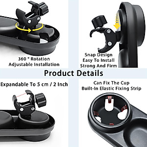 TOLASTO Universal Stroller Snack Tray,Snack Tray for Stroller, Compatible with a Variety of Stroller handrails, ABS Material, Flexible Adjustment of The Installation (Black)