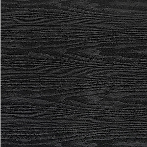 LOVADA Peel and Stick Wallpaper Black Wood Wall Paper - 17.5 x 100 Inch Self Adhesive Wallpaper Peel and Stick, Easy to Paste Wall Contact Paper for Stand Liner, Table and Door Makeover Decor