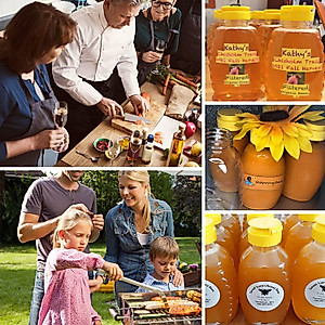 8 Pcs 16oz Clear Plastic Honey Bottles,Refillable Squeeze Honey Containers Jars for Storing Dispensing Fresh Honey,Syrup,Leak Proof Flip-Top Lids