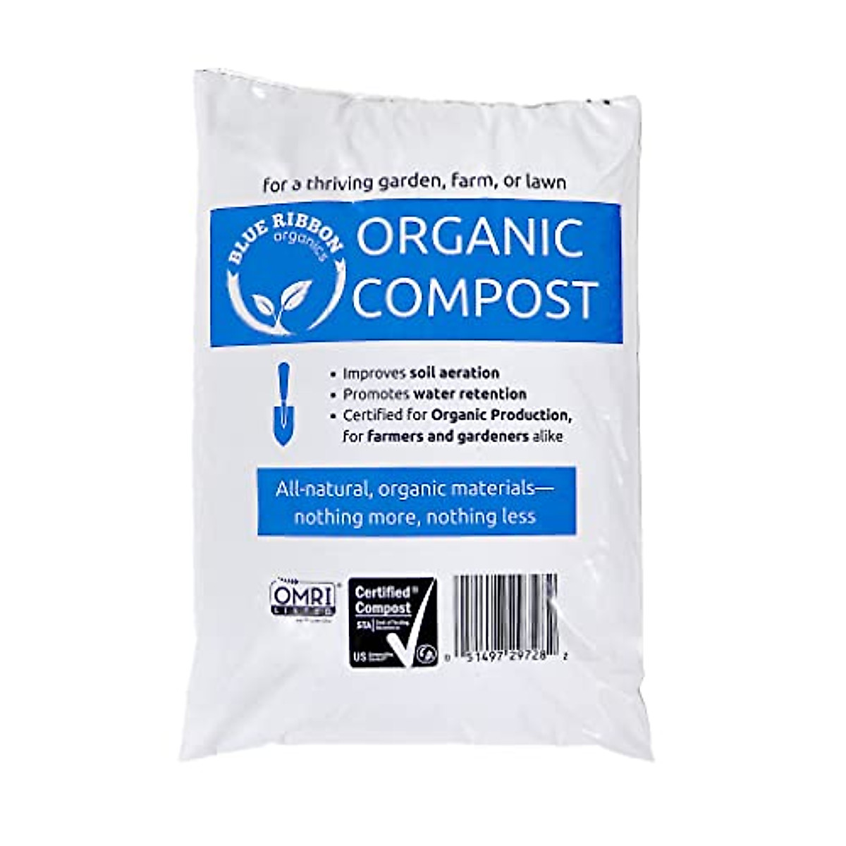 Blue Ribbon Organics OMRI Certified Organic Compost Size: 3.0 Gallons, 12-15 Pound Bag