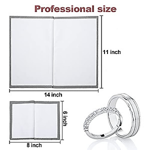 PINGMIC 6 Jewelry Polishing Cloths, Professional Silver Polishing Cloth for Jewelry Sterling Silver Gold Platinum Copper Diamond (11'' x 14'' * 2 Pcs, 4'' x 8'' *4 Pcs)