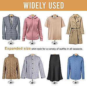 Fumingpal 20-35 Inch Height Adjustable Shirt Display Stand, T Shirt Display Stand for Vendors, Shirt Rack for Clothing Dress Garment Coat Retail (Black, 1 Pcs)