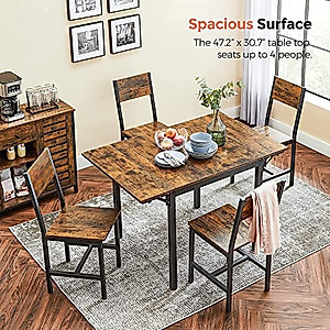 VASAGLE Folding Dining Table, Drop Leaf Extendable, for Small Spaces, Seats 2-4 People, Industrial, 33.3 x 30.7 x 30 Inches,Brown