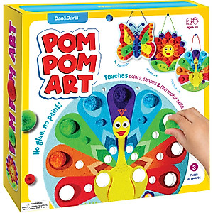 Pom Pom Arts & Crafts Kit for Toddlers - Toddler Art Activity Easter Craft for Little Boys & Girls Ages 3, 4, 5, 6 Years Old Kids Sensory Activities - Builds Fine Motor Skills & Hand-Eye Coordination