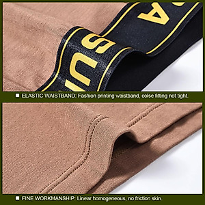 SUMABA Mens Bamboo Viscose Anti Chafing Spandex Boxer Briefs Underwear (7403Dark Blue/Brown, xl)