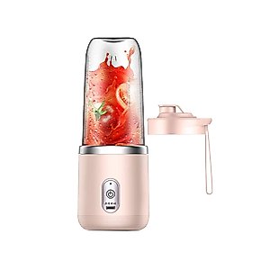HICCVAL Portable Blenders for Shakes and Smoothies, Fruit Juicer USB Rechargeable With 6 Blades, Handheld Blenders for Sports Travel Outdoors Pink