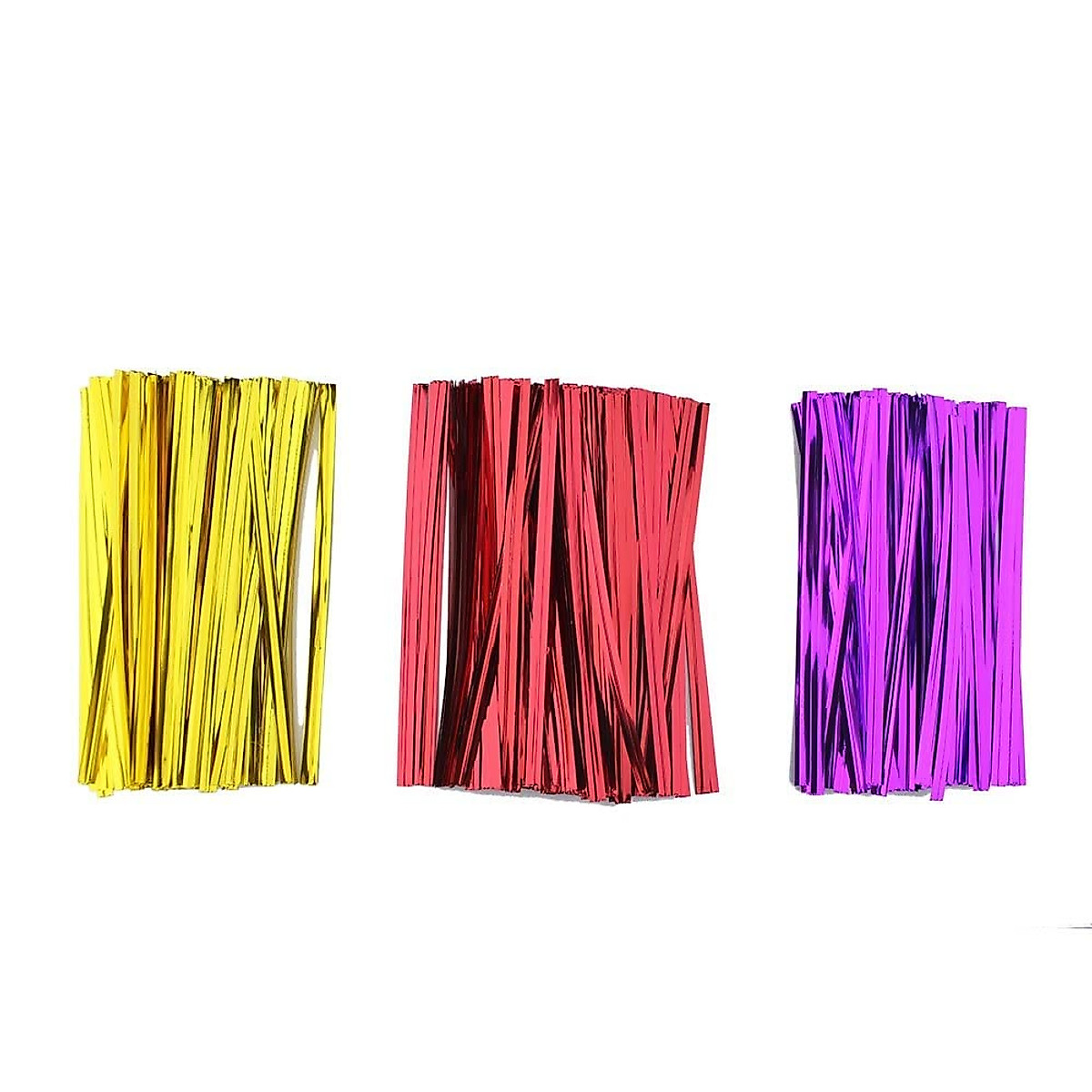 Belinlen 300 Pack 4” x 9” Treat Bags Plastic Poly Bags - Side Gusset- Cookie Bags Multi-purpose Plastic Gift Bag Coming With 300 Colorful Twist Ties