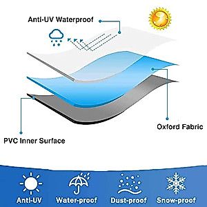 XYXH Outdoor Furniture Covers Waterproof 24" L x 20" W x 30" H, Rectangular Patio Table Cover, Garden Furniture Cover, 420D Heavy Duty Oxford Fabric Wind-Proof Anti-Snow Sun Protection