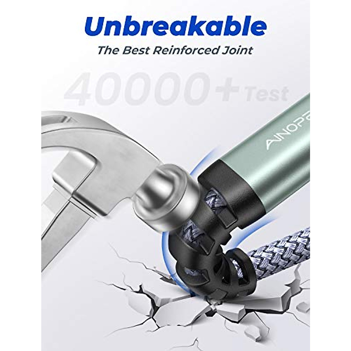 2-Pack Micro USB Cable [6.6ft], Unbreakable Android Micro USB Charging Cable, AINOPE Micro USB Fast Charging Cords for Android Nylon Compatible with Samsung Galaxy S6,J7 Edge Note 5, Kindle