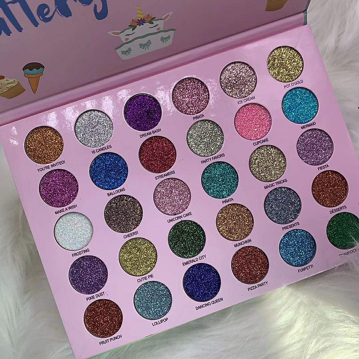 ABELYN Long Lasting Glitter Eyeshadow Palette Makeup 30 Colors High Pigment Shining Shimmer Eye Pressed Powder Cosmetics Beauty Party