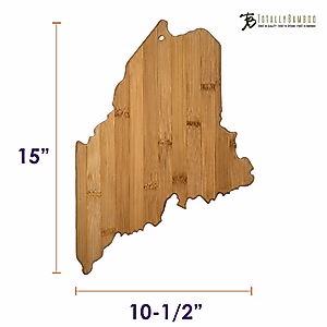 Totally Bamboo Maine State Shaped Cutting Board, Natural Bamboo