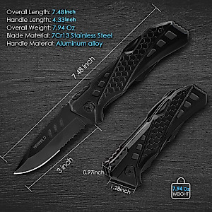 WINWILD Multitool Pocket Knife with Pliers Screwdrivers Bottle Opener Safety Lock,Camping knife for Survival Camping Fishing Hiking, stocking stuffers Gift for Men Women (Black)