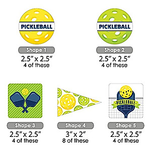 Big Dot of Happiness Let’s Rally - Pickleball - Paper Straw Decor - Birthday or Retirement Party Striped Decorative Straws - Set of 24