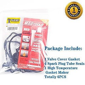 VS50304R-1 1987-2000 Engine Valve Cover Gasket & Spark Plug Tube Seals Gasket Maker(650º F) Compatible With 1987-2000 Toyota Camry, 1987-1999 Celica,1991-1995 MR2, 2.0L 2.2L L4 3SFE 5SFE VC2005