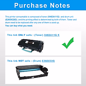LCL Remanufactured Toner Cartridge Replacement for Lexmark X463A11G X463A21G X463de X464de X466de X466dte X466dwe (1-Pack Black)