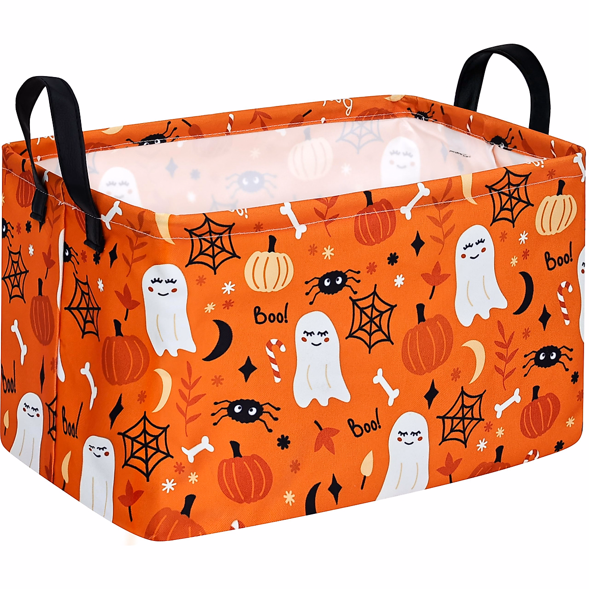 DUYIY Pumpkin Ghost Halloween Party Basket,Collapsible Gift Storage Basket,Cute Toy Storage Basket for Kids,Clothes Storage Box Organizer Containers for Toys