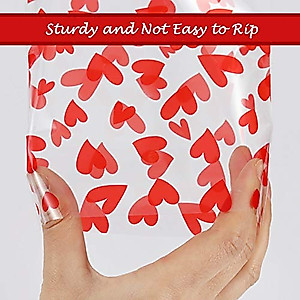 Valentines Day Candy Goody Bags, Valentine Goodie Bags for Kids, 133 Pcs - Valentines Cellophane Treat Bags, Clear Goodie Bags With Ties, Cellophane Cookie Bags, Valentines Day Gift Bags, 7 Designs