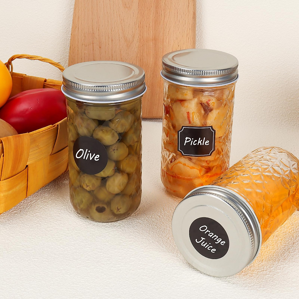 Keketin 12 oz Wide Mouth Mason Jars with Screw Airtight Lids,20 Pack Glass Canning Jars,Preserving Jars for Jam,Honey,Pickling,Fermenting,Fruits Storage and Wedding Favors