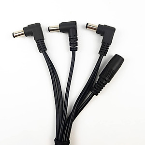 1 to 3 Way Daisy Chain Cable Guitar Effect Pedal Power Supply Splitter Cable Adapter Power Cable Black