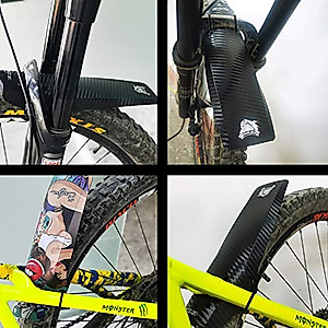 Mountain Bike Fender Mud Guard, Fits 26", 27.5", 29", Bike Fender, MTB Mud Guard, Bike Splash Guard, Kid Bike Fender, (CarbonFiber)