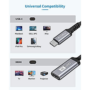 Sniokco USB C to HDMI Adapter, High Speed Portable Type C to HDMI Converter for Home Office, Aluminum, Compatible with i.Phone 15 Pro/Max, MacBook Pro/Air, Surface, i.Pad Pro/Air, XPS, G,alaxy S8-S23