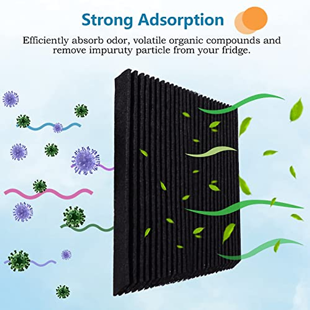 Refrigerator Air Filter Replacement 6 Pack - Carbon Activated Filter Compatible with Frigidaire & Electrolux Pure Air Ultra Reduce Odors for EAFCBF, PAULTRA, RAF1150 242061001,242047801, 242047804